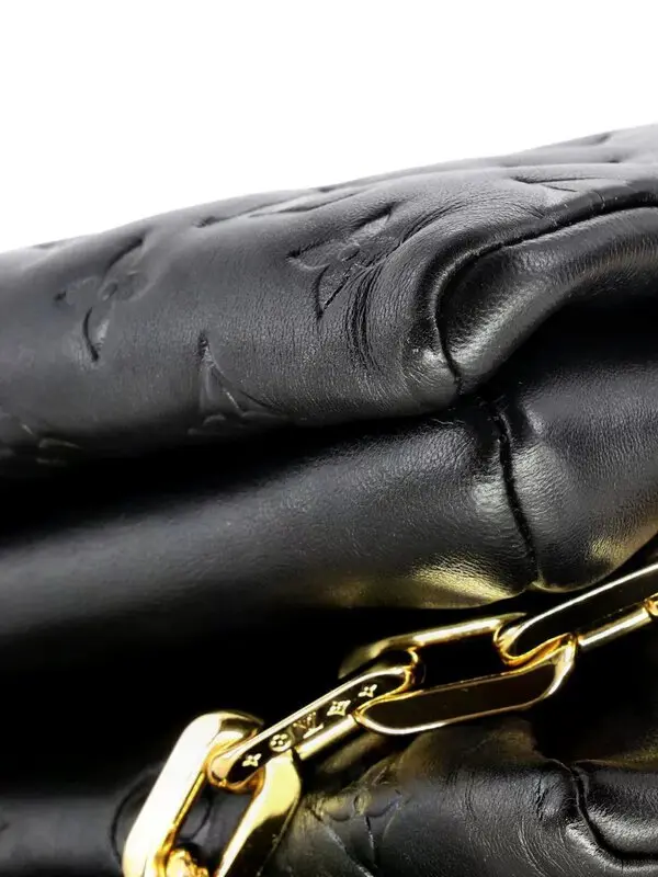 LOUIS VUITTON Coussin Pm Crossbody Bag Monogram Embossed Lambskin - Black