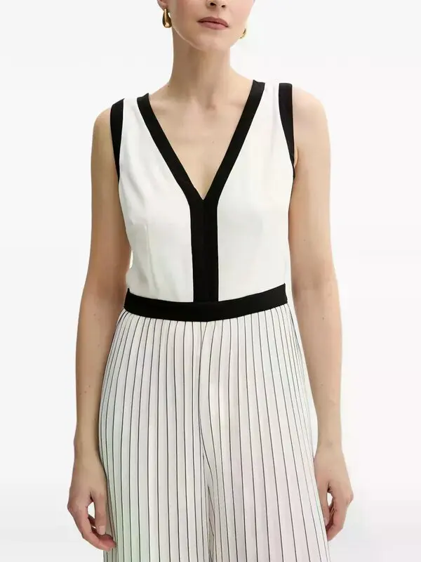 MORGAN V-neck Pleated Jumpsuit - White