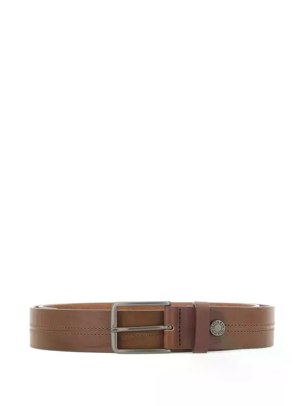 GIANNI CHIARINI Stitching-detail Leather Belt - Brown