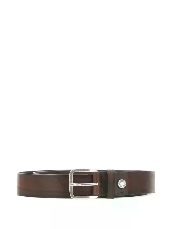 GIANNI CHIARINI Smooth Buckle Leather Belt - Brown