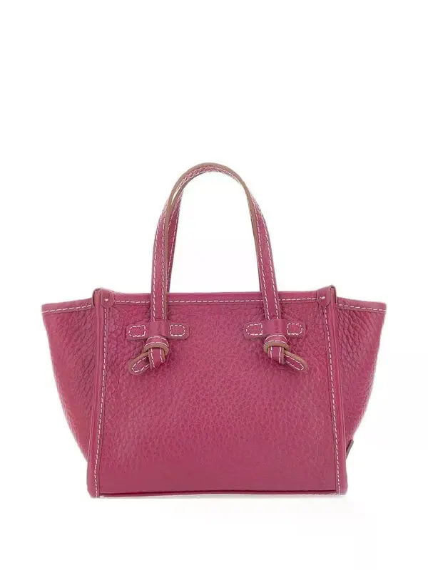 MARCELLA CLUB Grained Zip Leather Tote Bag - Pink