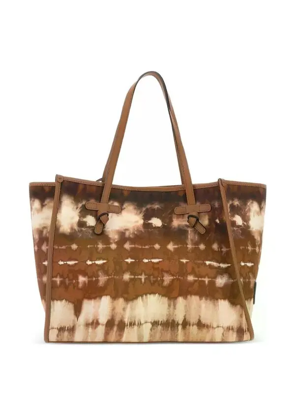 GIANNI CHIARINI Tie-dye Leather-trim Shoulder Bag - Brown