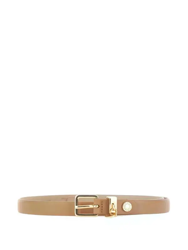 GIANNI CHIARINI Buckle Logo Charm Belt - Neutrals