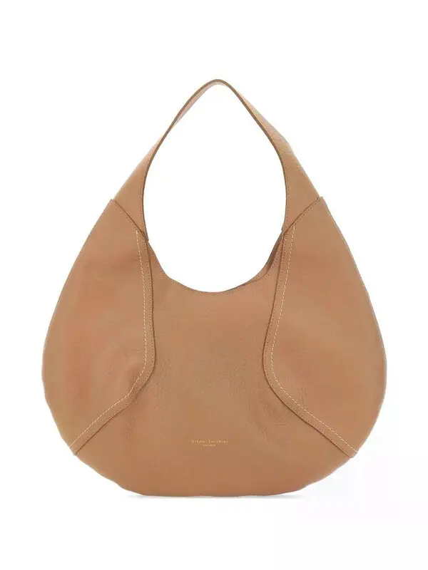 GIANNI CHIARINI Zeudi Grained Stitching Shoulder Bag - Neutrals