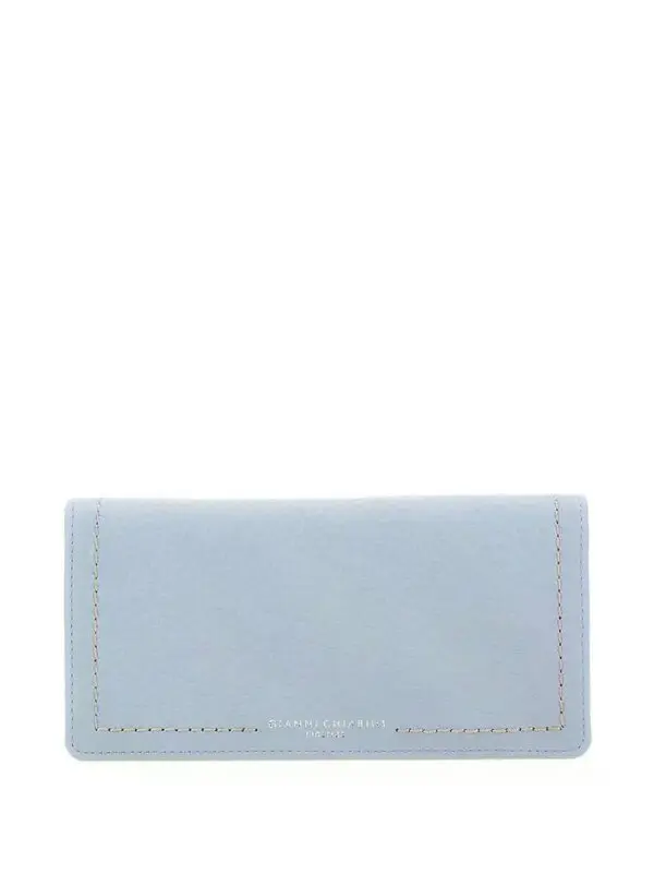 GIANNI CHIARINI Bubble Printed-logo Leather Wallet - Blue