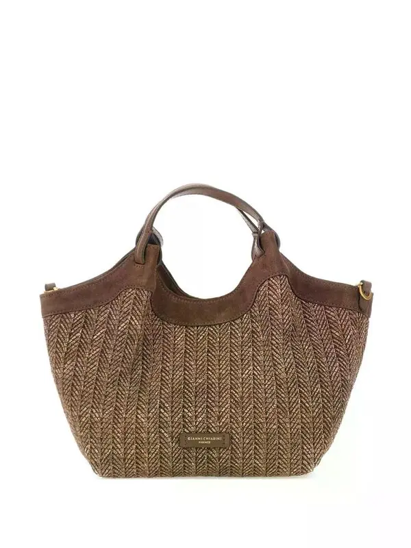 GIANNI CHIARINI Small Dua Woven Tote Bag - Brown