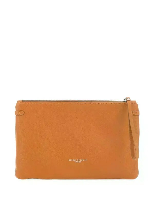 GIANNI CHIARINI Leather Clutch Bag - Neutrals