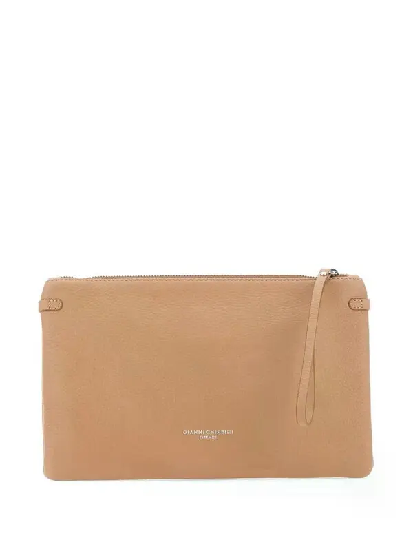 GIANNI CHIARINI Hermy Leather Clutch Bag - Neutrals