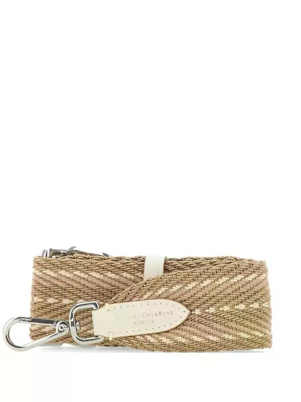 GIANNI CHIARINI Striped Leather-trim Bag Strap - Neutrals