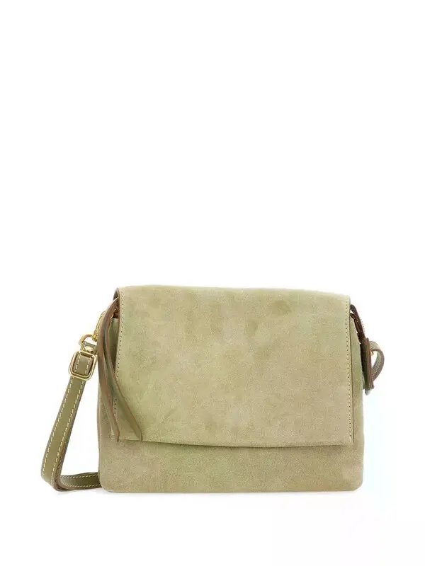 GIANNI CHIARINI Three Flap Zip Leather Shoulder Bag - Green