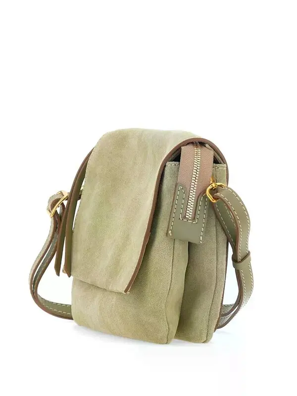 GIANNI CHIARINI Three Flap Zip Leather Shoulder Bag