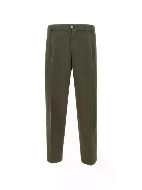 BRIGLIA 1949 Pressed-crease Tapered Trousers - Green