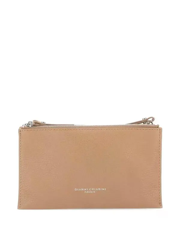 GIANNI CHIARINI Lucille Zipped Grained Leather Shoulder Bag - Neutrals