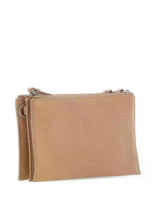 GIANNI CHIARINI Lucille Zipped Grained Leather Shoulder Bag - Neutrals