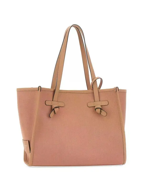MARCELLA CLUB Canvas Shoulder Bag With Tie Detailing - Pink