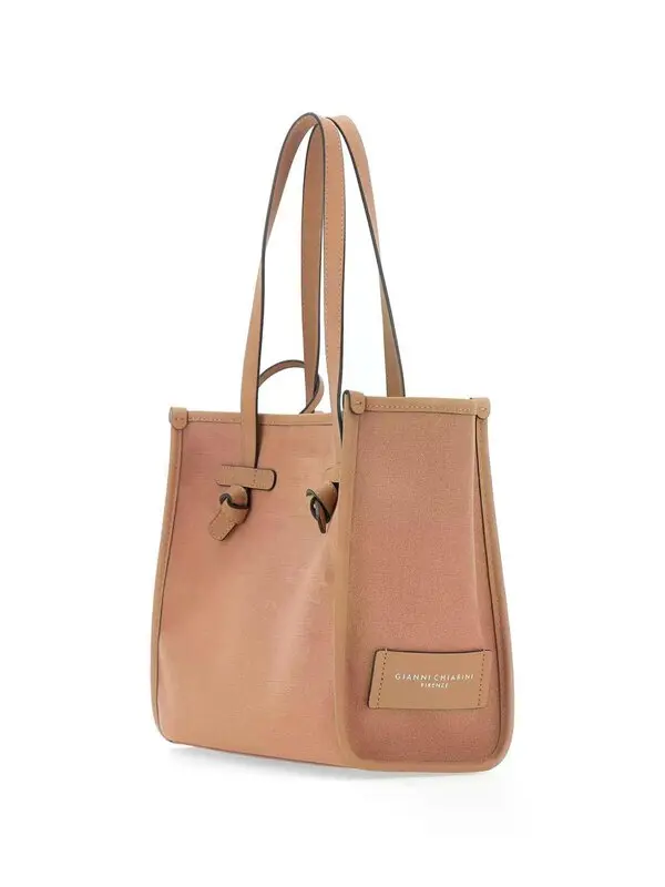 MARCELLA CLUB Canvas Shoulder Bag With Tie Detailing - Pink