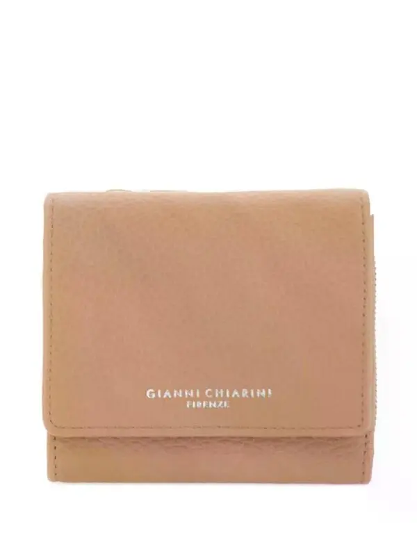 GIANNI CHIARINI Pebbled-leather Zip Wallet - Neutrals