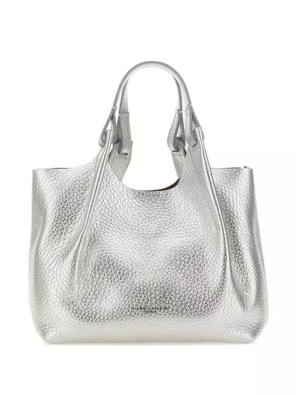 GIANNI CHIARINI Dua Bubble Leather Tote Bag - Silver