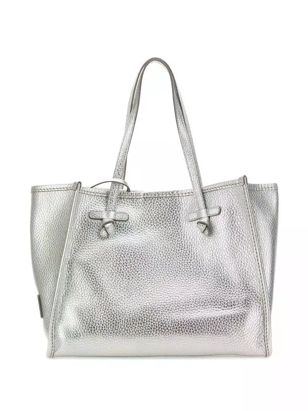 MARCELLA CLUB Marcella Top-handles Grained Leather Shoulder Bag - Silver