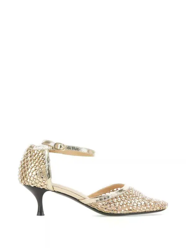 STRATEGIA SHOES Shiny Décolleté Rhinestone Pumps - Gold
