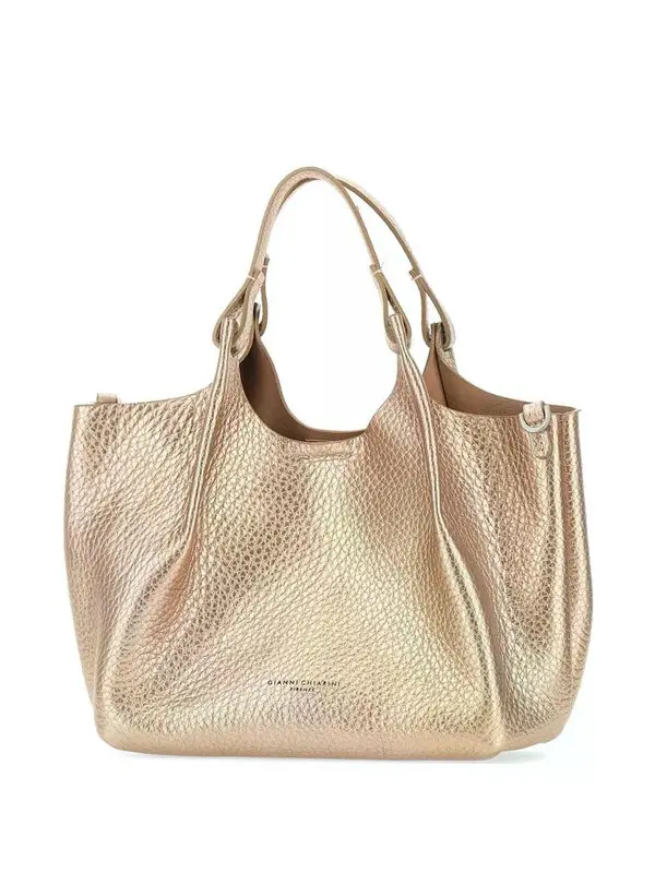 GIANNI CHIARINI Dua Grained-leather Tote Bag - Gold