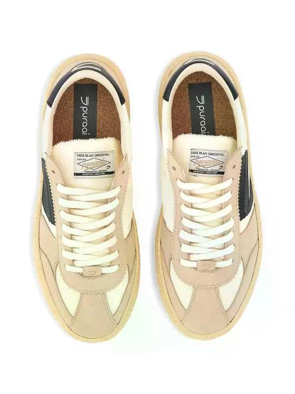PURAAI Panelled Lace-up Sneakers - Neutrals
