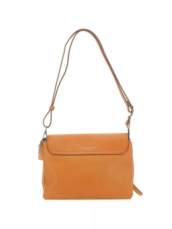 GIANNI CHIARINI Three Grained Flap Leather Cross Body Bag - Orange