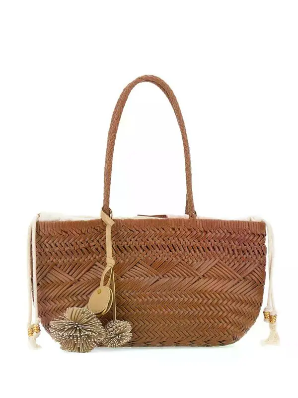 GIANNI CHIARINI Paloma Woven Leather Shoulder Bag - Brown