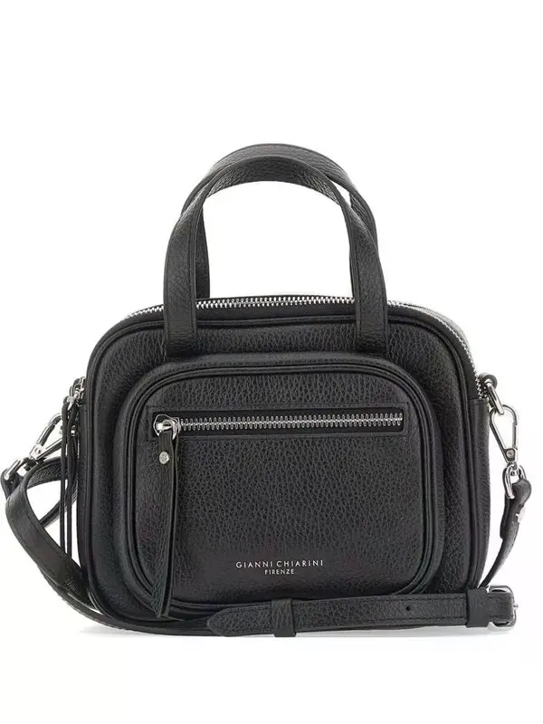 GIANNI CHIARINI Carré Grained Boxy Leather Mini Bag - Black