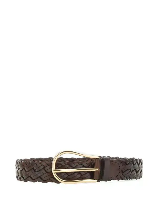 GIANNI CHIARINI Braided Buckle Belt - Brown