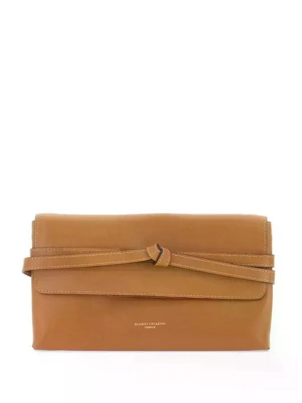 GIANNI CHIARINI Belty Leather Clutch Bag - Neutrals