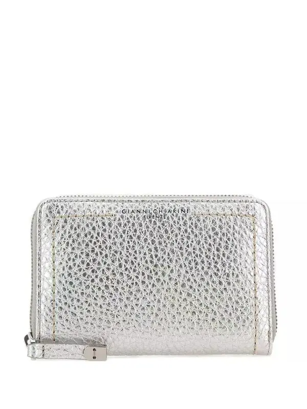 GIANNI CHIARINI Maxi-grain Zip Wallet - Silver