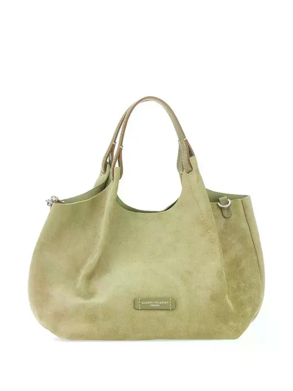 GIANNI CHIARINI Suede Removable Strap Shoulder Bag - Green