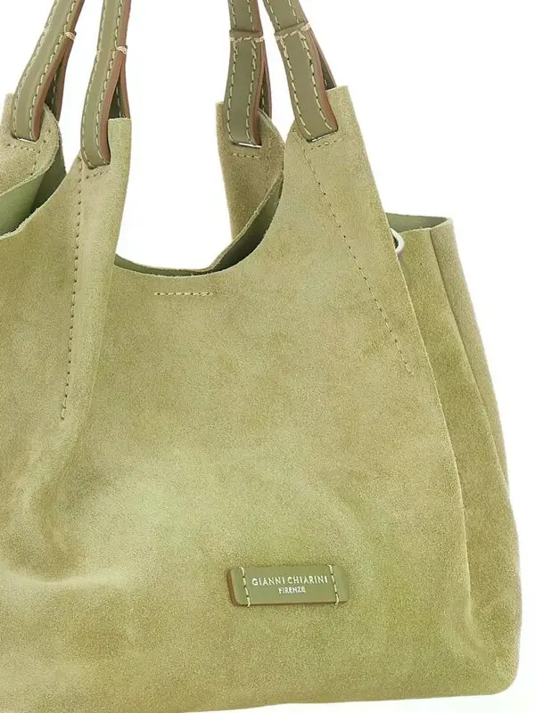 GIANNI CHIARINI Suede Shoulder Bag With Removable Strap