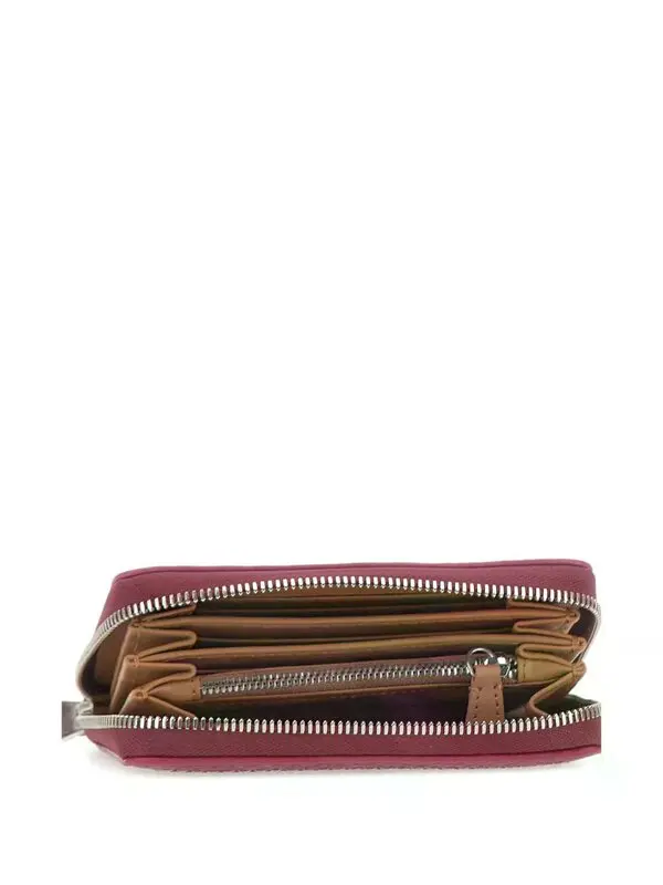 GIANNI CHIARINI Zip Stitching Leather Wallet - Pink