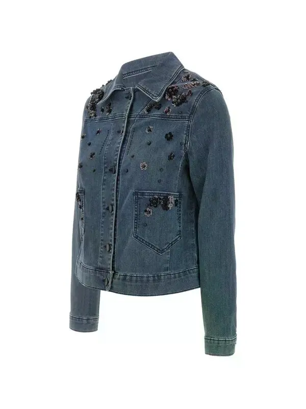 ELENA MIRO` Sequin-embellished Denim Jacket