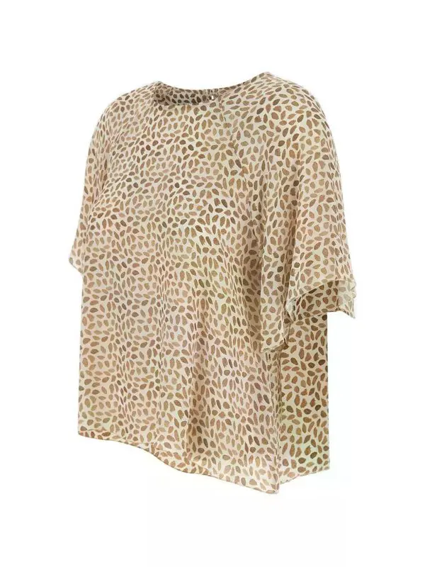KAOS Printed Round-neck Blouse