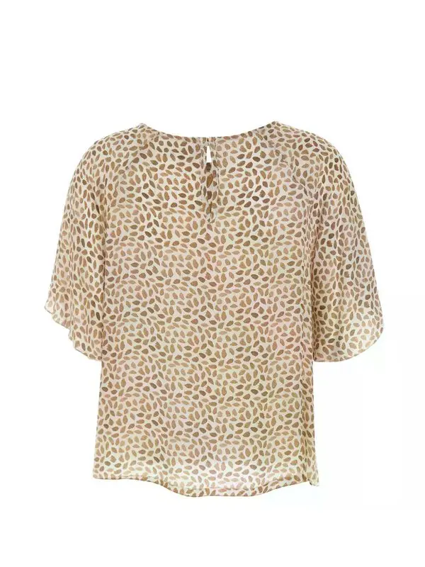KAOS Printed Round-neck Blouse