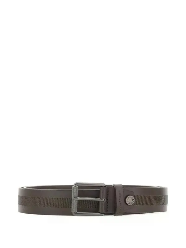 GIANNI CHIARINI Ribbed Buckle Leather Belt - Brown