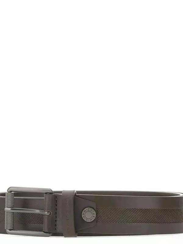 GIANNI CHIARINI Ribbed Leather Belt With Buckle