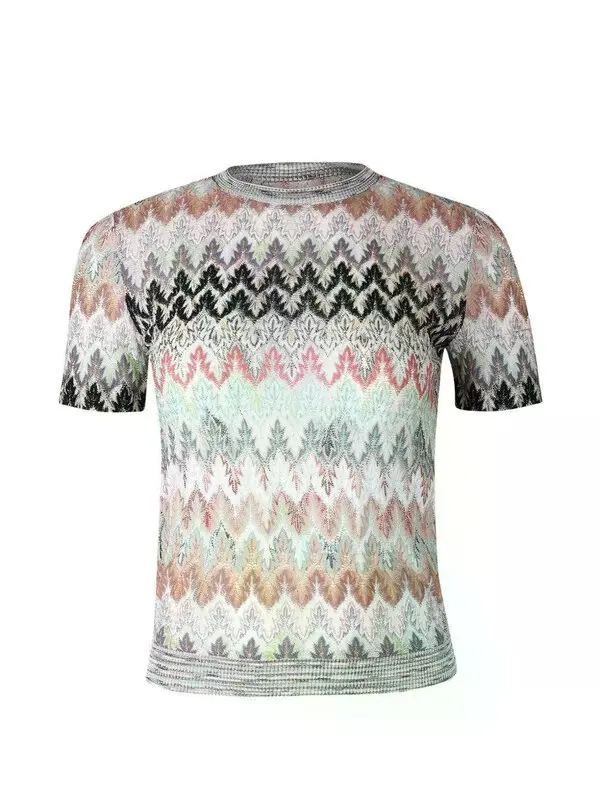 Missoni Zigzag-pattern Short-sleeve Top - Neutrals