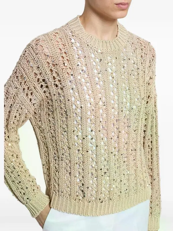 Peserico Sequin-embellished Round-neck Sweater