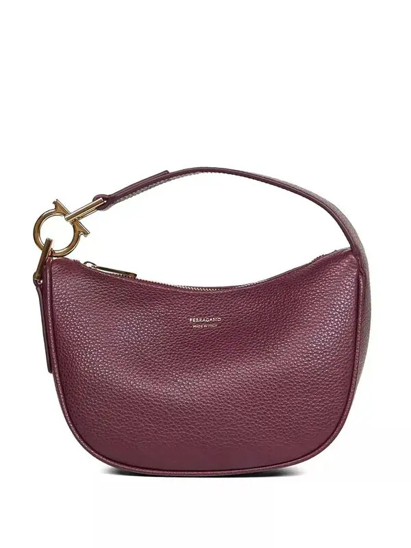FERRAGAMO Mini Gancini-detail Leather Shoulder Bag - Purple