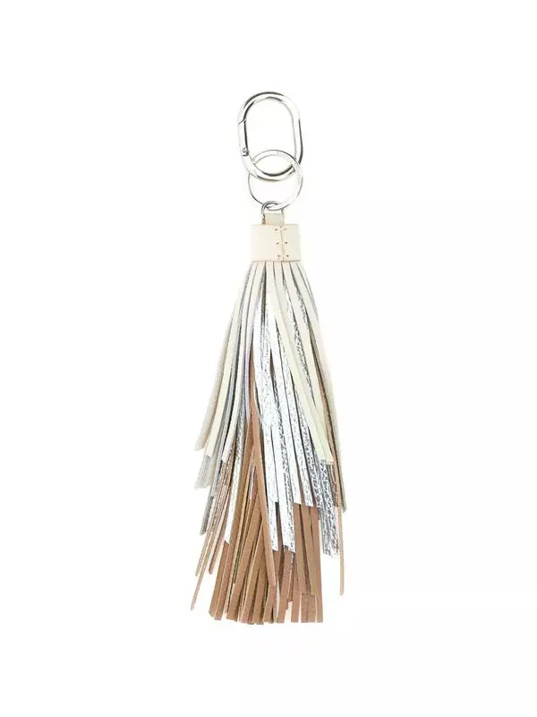 GIANNI CHIARINI Logo-detail Tassel Key Ring - Neutrals