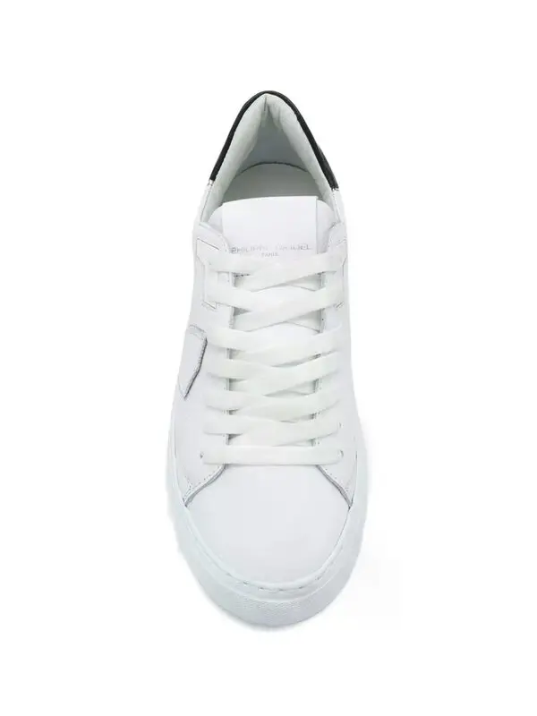 Philippe Model Temple Logo Patch Leather Sneakers