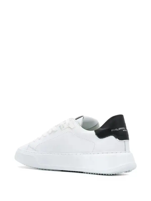 Philippe Model Temple Logo Patch Leather Sneakers