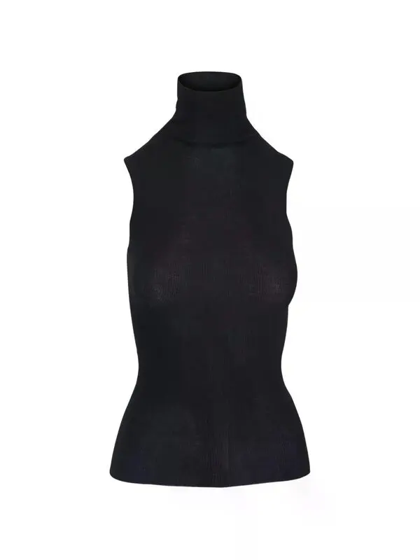Dorothee Schumacher Roll-neck Sleeveless Knitted Top - Black