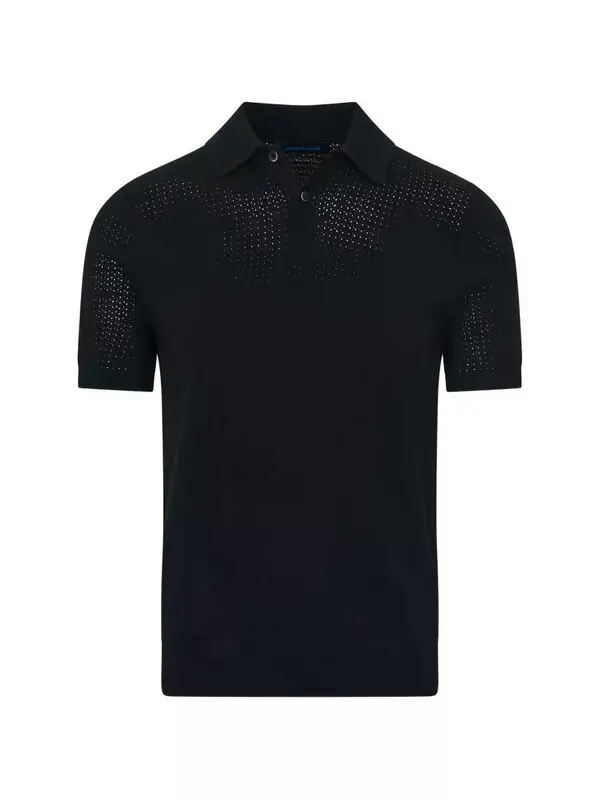 PATRICK ASSARAF Honeycomb-stitch Polo Shirt - Black