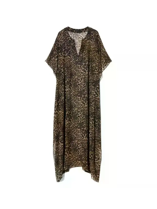 NILI LOTAN Leopard-print Maxi Dress - Brown