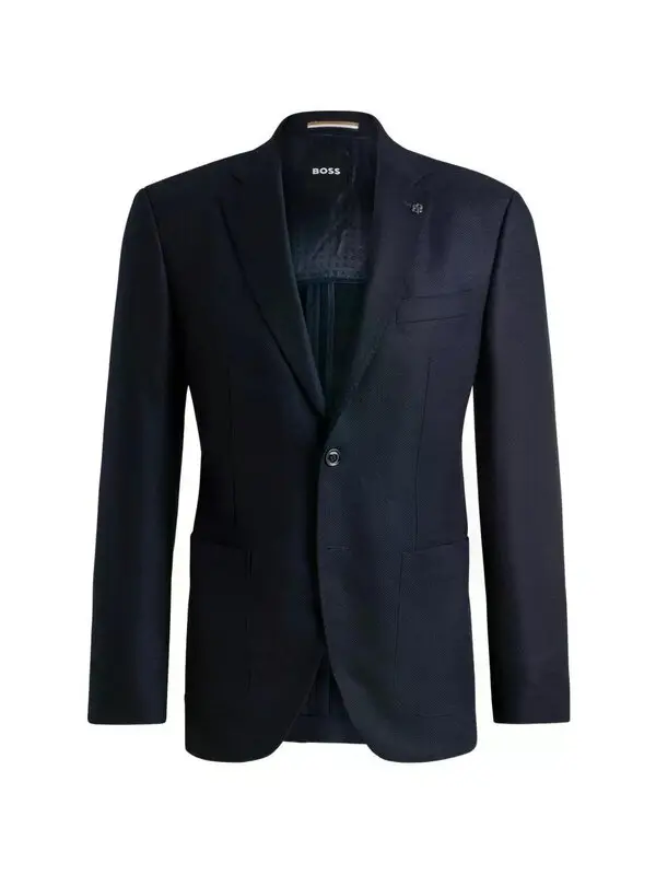BOSS Chest-pocket Single-breasted Blazer - Blue
